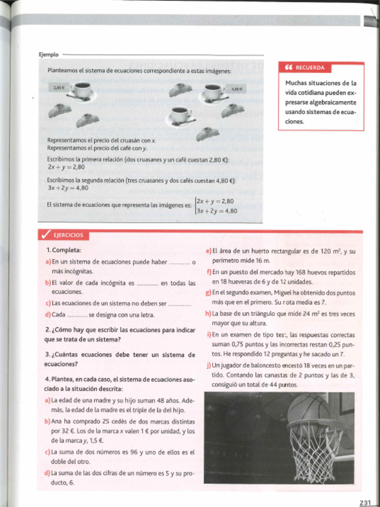 ESPA4 Problemas Sistemas de Ecuaciones | PDF