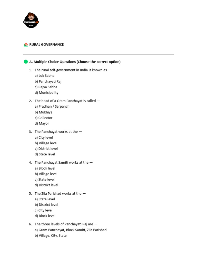 Rural Governance | PDF | Government | Government Of India