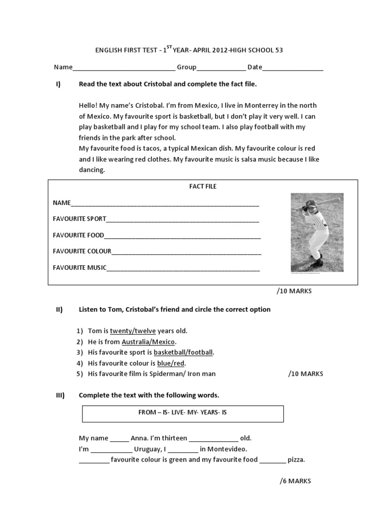 High School English Test | PDF