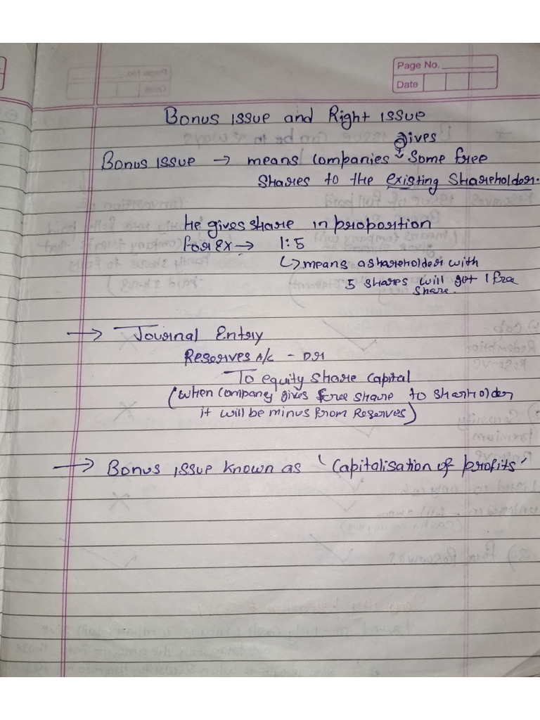 Bonus and Right Issue | PDF