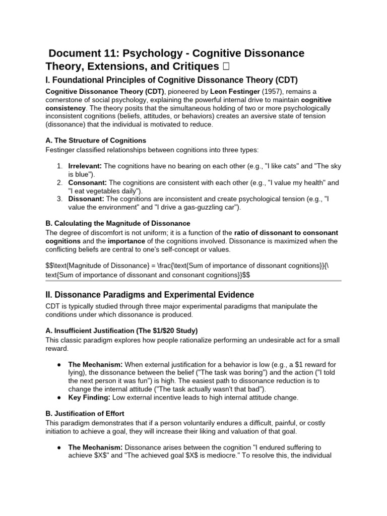 Document 11_ Psychology - Cognitive Dissonance Theory, Extensions, And ...