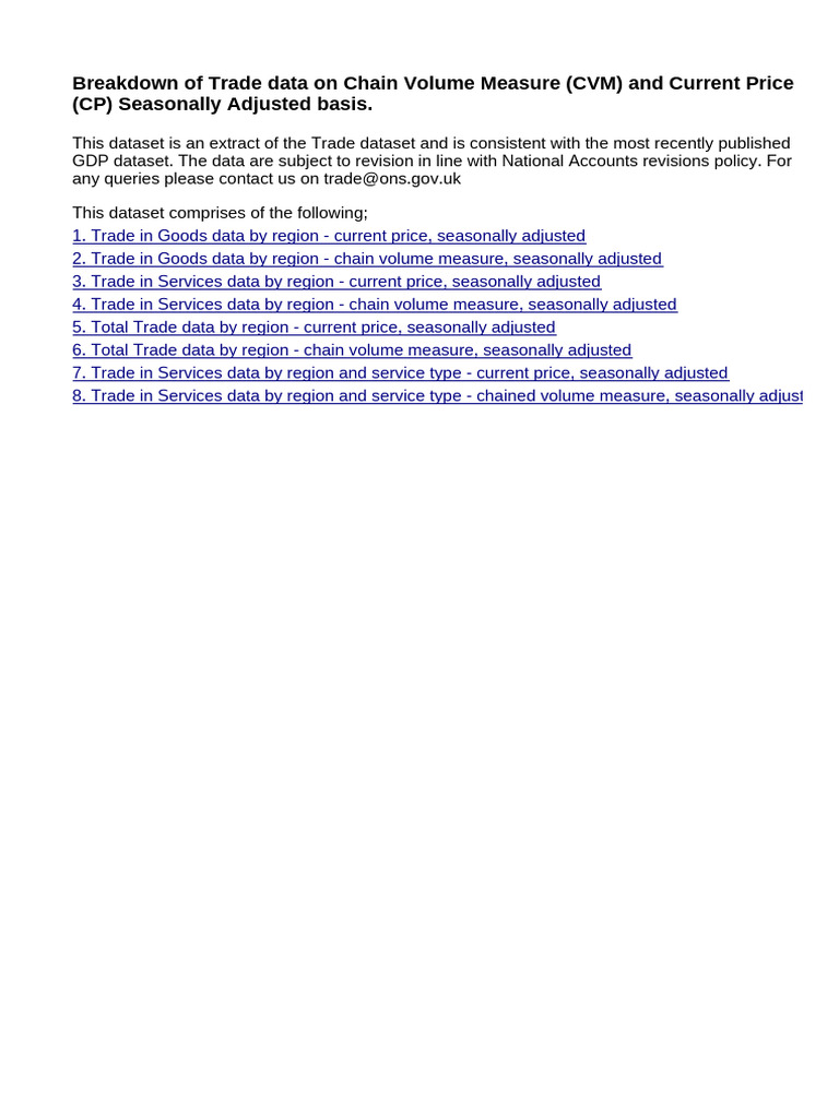 Additional Trade Tables For GDP Publication 2 | PDF | European Union ...