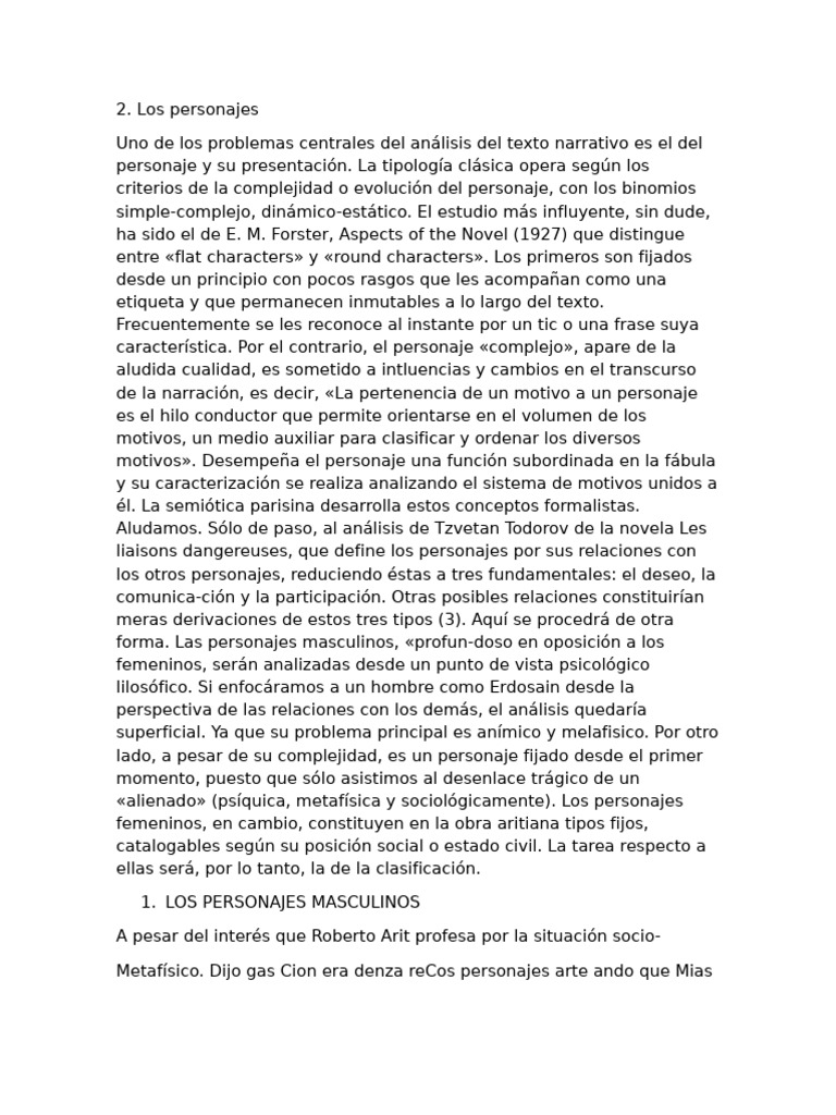 Tipos de Personajes Femeninos | PDF | Amor | Existencialismo