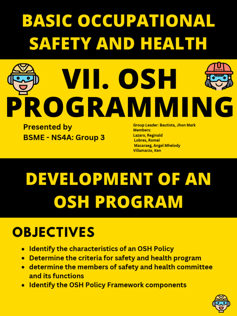 Developing an Effective OSH Program | PDF | Occupational Safety And ...