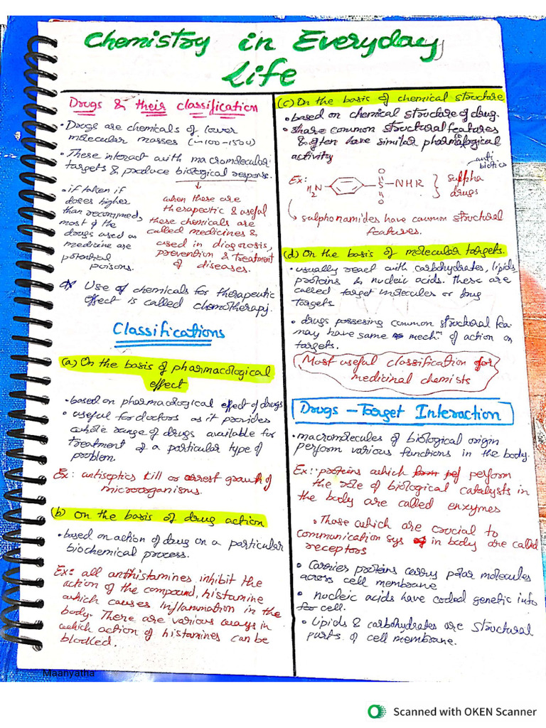 Chemistry in Everyday Life - Short Notes | PDF