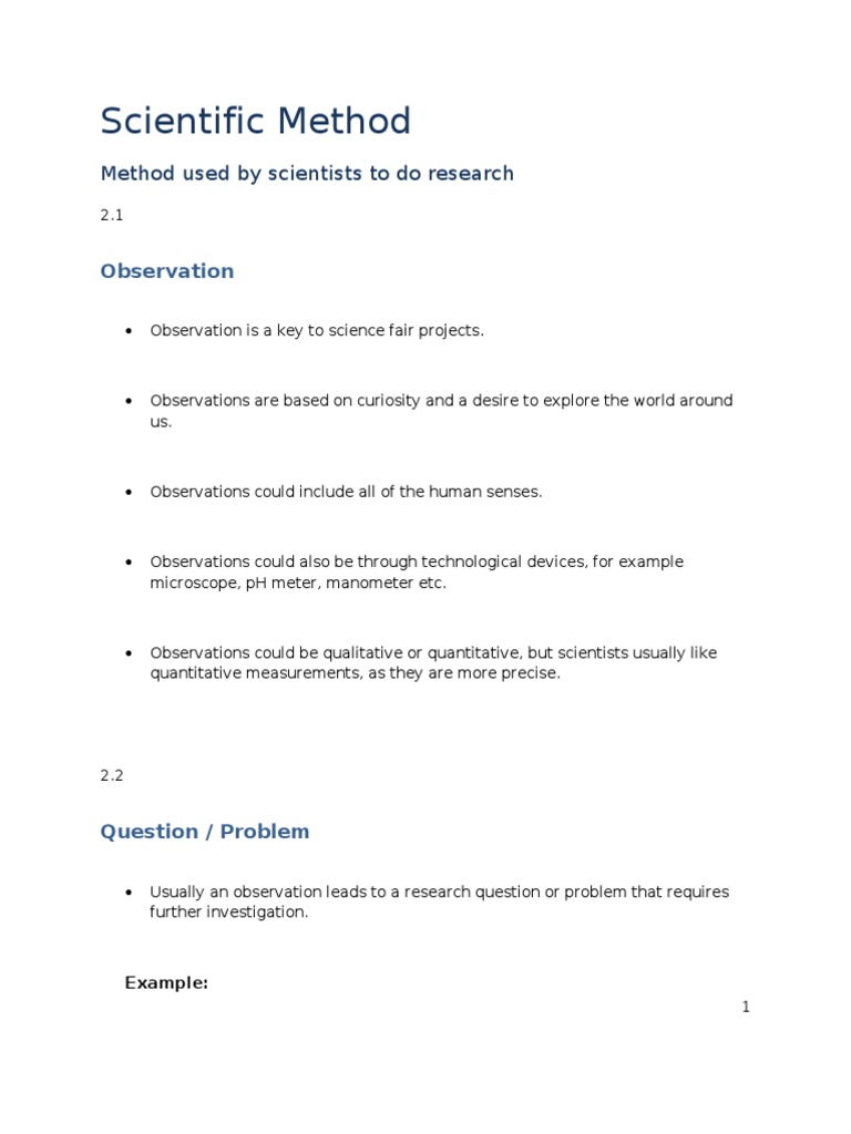 Scientific Method: Method Used by Scientists To Do Research | PDF ...