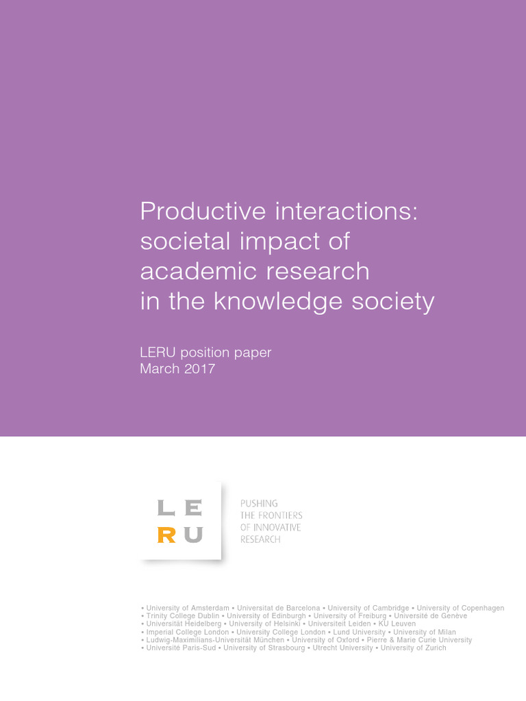 Productive Interactions Societal Impact of Academic Research in The ...