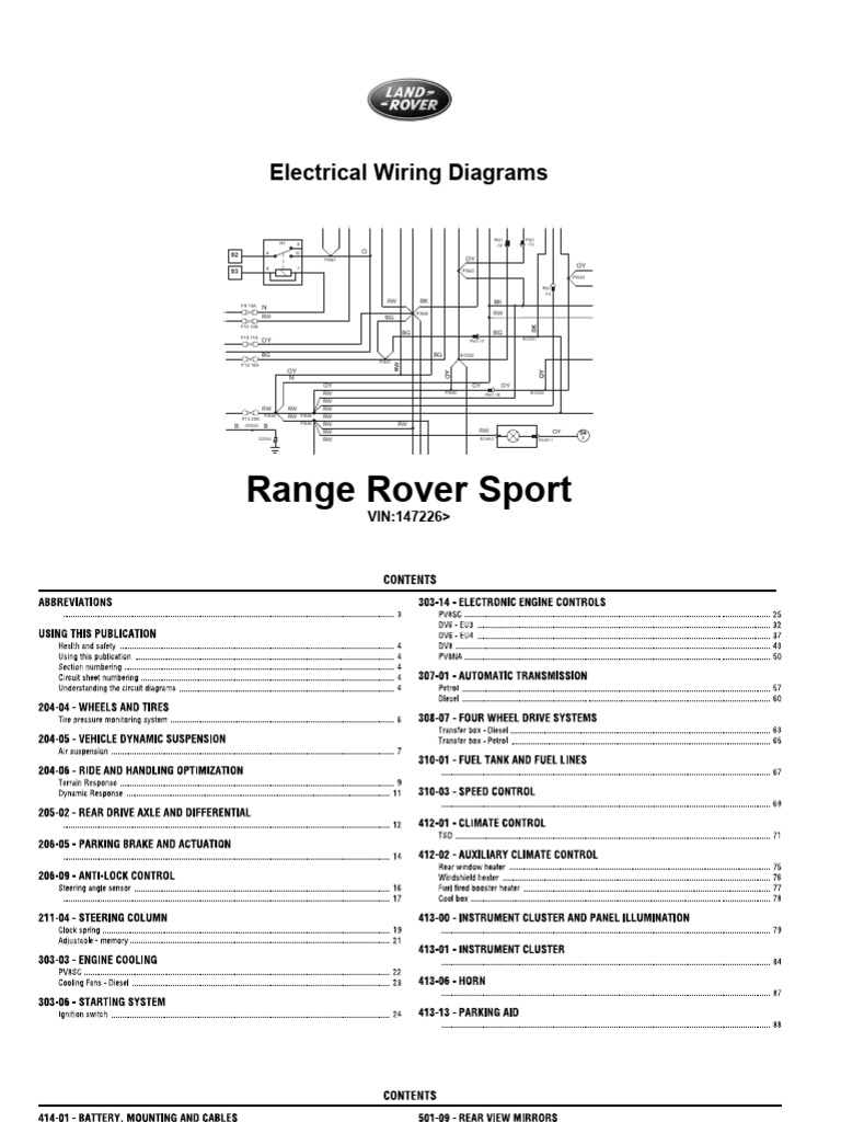 Range Rover Sport Electrical Diagrams | PDF | Electrical Connector ...