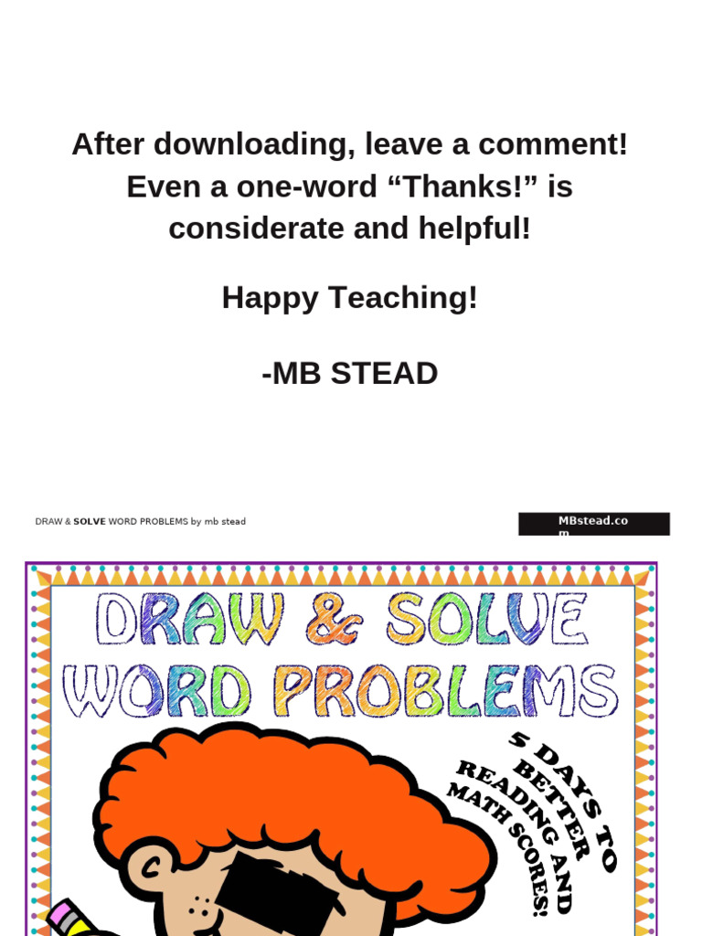 Engaging Draw & Solve Word Problems | PDF | Reading Comprehension ...