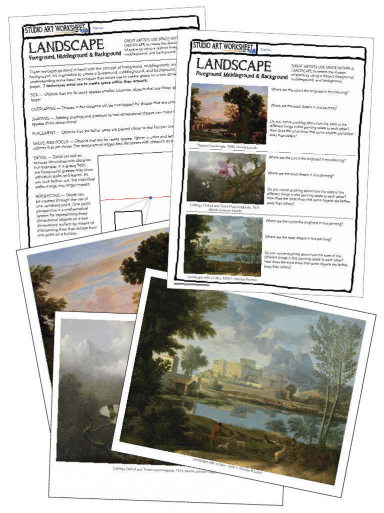 Studio Art Worksheet: Name | PDF | Perspective (Graphical) | Horizon