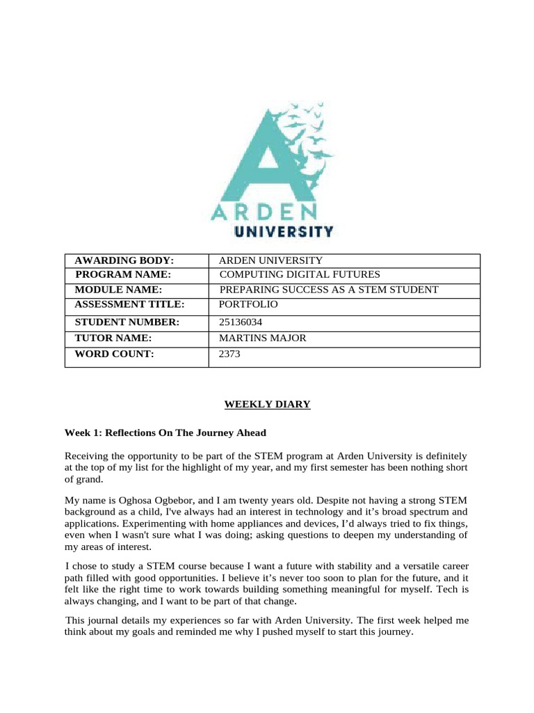 STEM Student Journey at Arden University | PDF | Mindset | Cognition