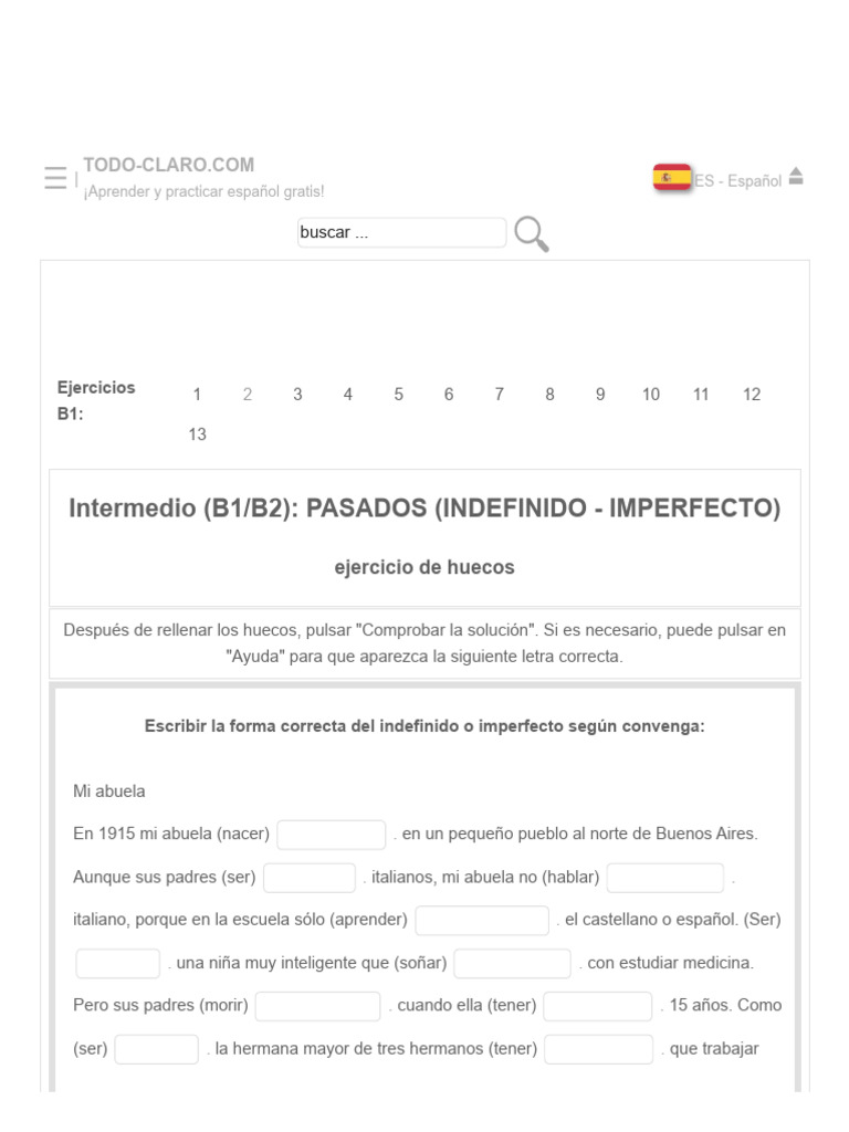 b1 Ejercicio - Pasados (Indefinido - Imperfecto), Página 2 | PDF