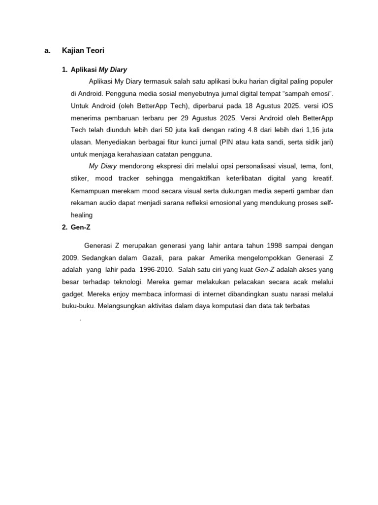 Aplikasi My Diary untuk Generasi Z | PDF