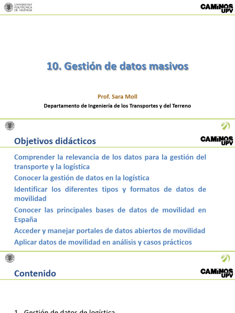 Gestión de Datos en Logística y Movilidad | PDF | Logística | Internet ...