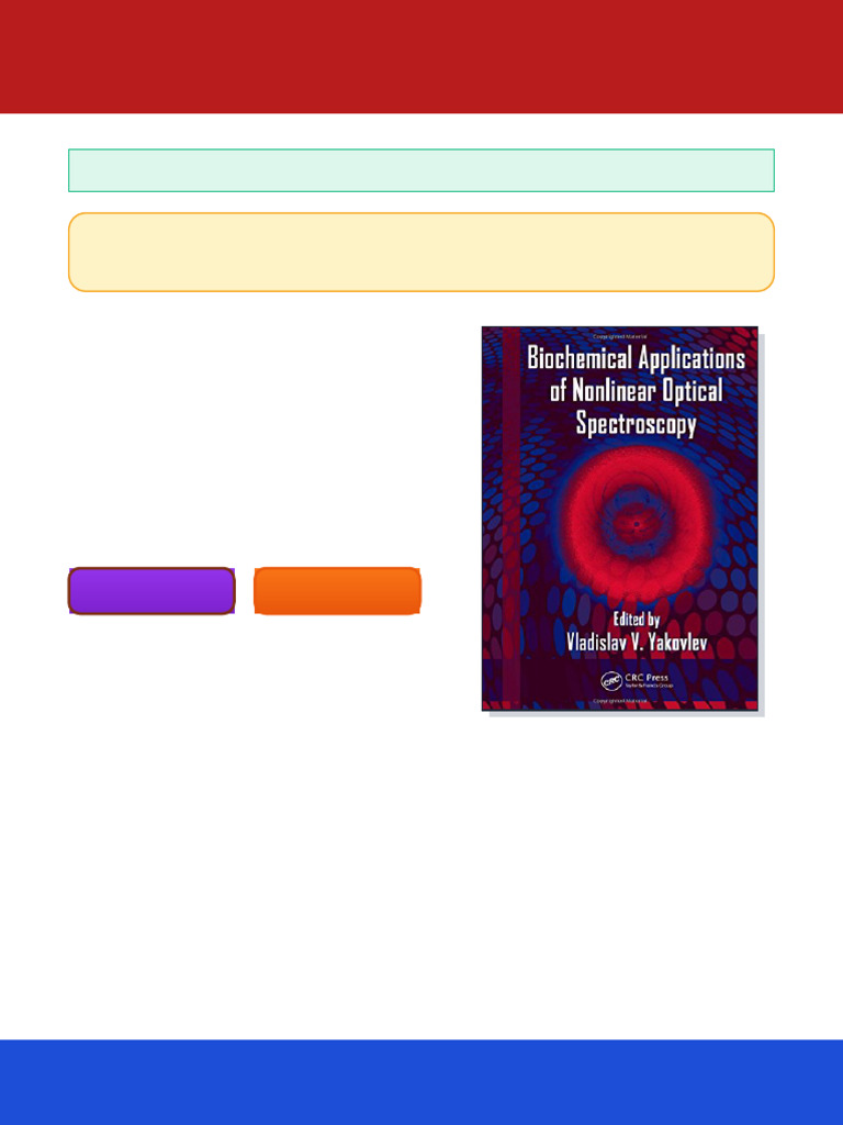 Biochemical Applications of Nonlinear Optical Spectroscopy 1st Edition ...