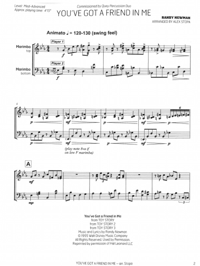 You've Got A Friend In Me - Score and Parts | PDF