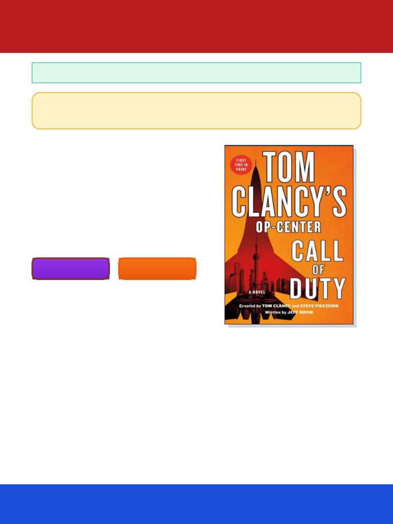Call of Duty Tom Clancy s Op Center 1st Edition Jeff Rovin ebook 2025 re-release | PDF