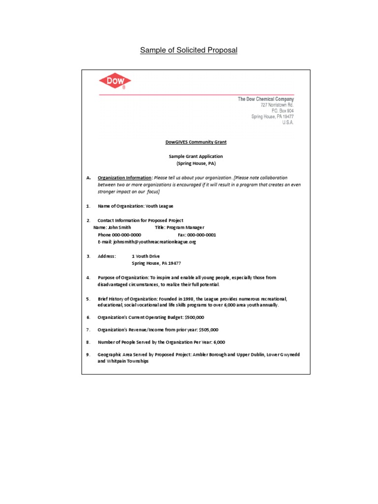 Sample of Solicited Proposal | PDF | Fundraising | Economies