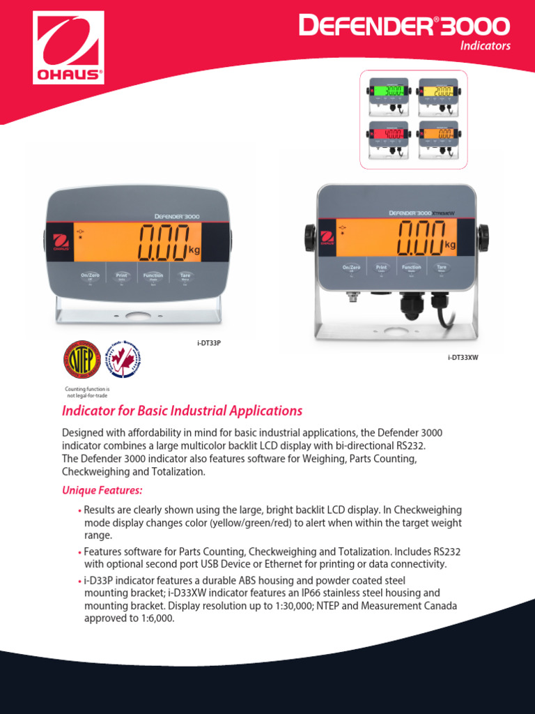 Defender 3000 Indicator Datasheet US a-REVISED 2 | PDF | Power Supply ...
