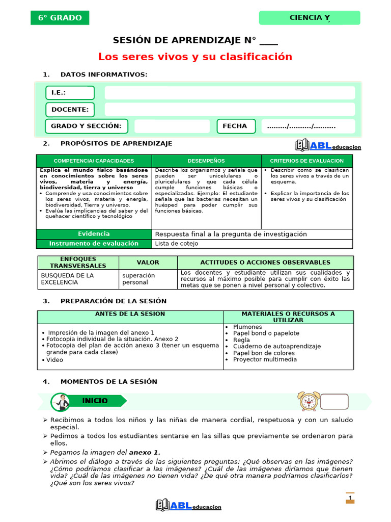 DIA 3 - 6TO GRADO.SESION CYT EXPLICA | PDF | Organismos | Plantas