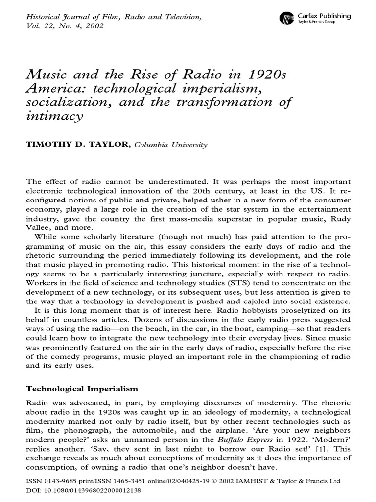 Music and The Rise of Radio in 1920s | PDF