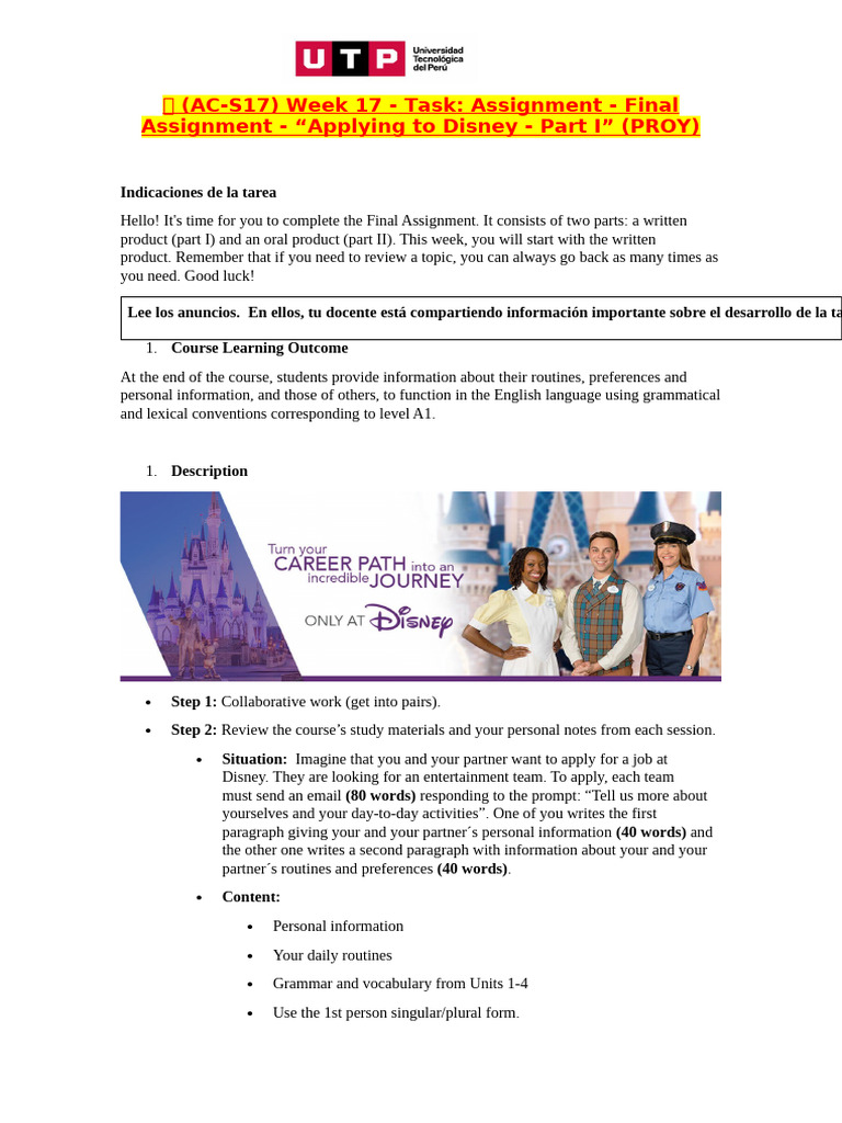 ? (AC-S17) Week 17 - Task Assignment - Final Assignment - “Applying to ...