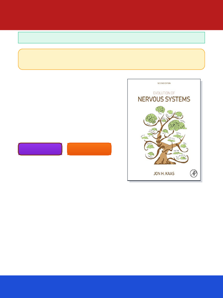 Evolution of Nervous Systems Second Edition Jon H. Kaas Ebook Extended ...