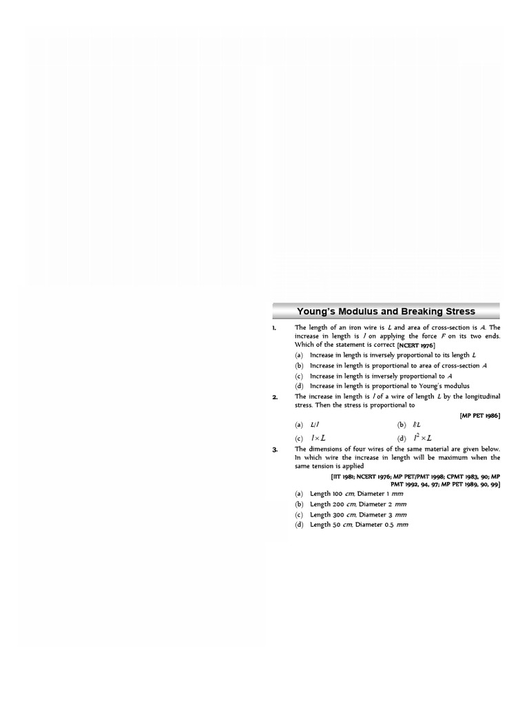 Mechanical Properties of Solids Assignment | PDF | Elasticity (Physics ...