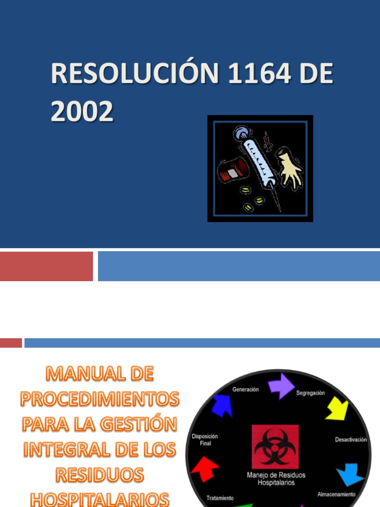 Resolución 1164 de 2002 | Residuos | Gestión de residuos