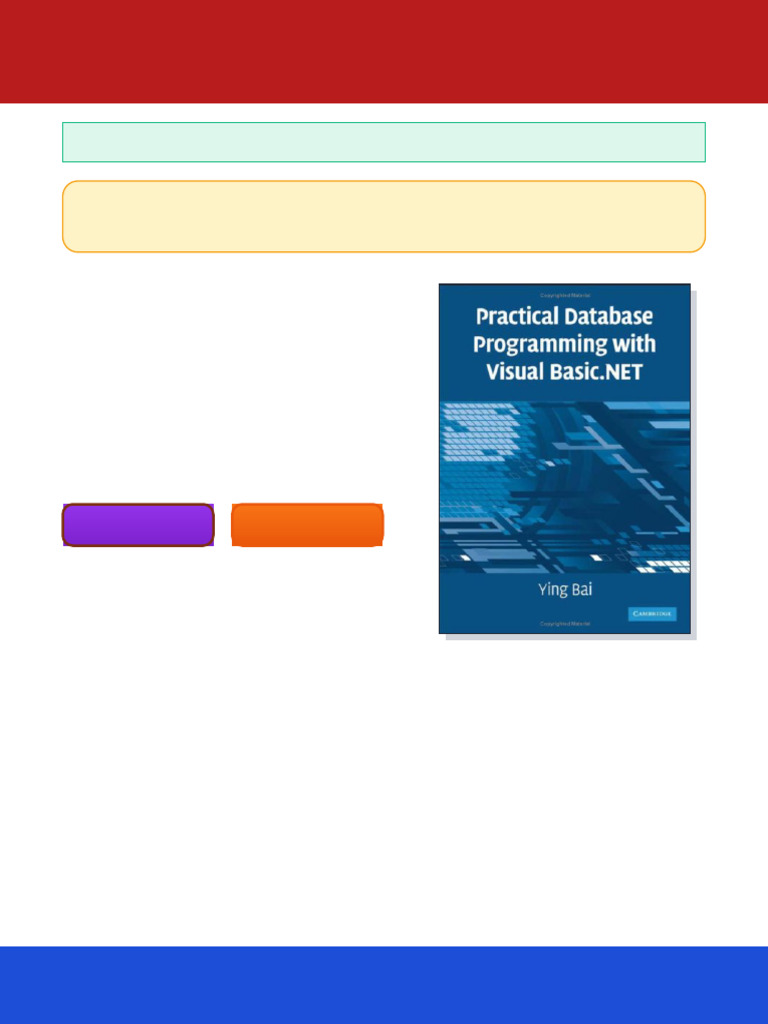 Practical Database Programming with Visual Basic NET 1st Edition Ying ...
