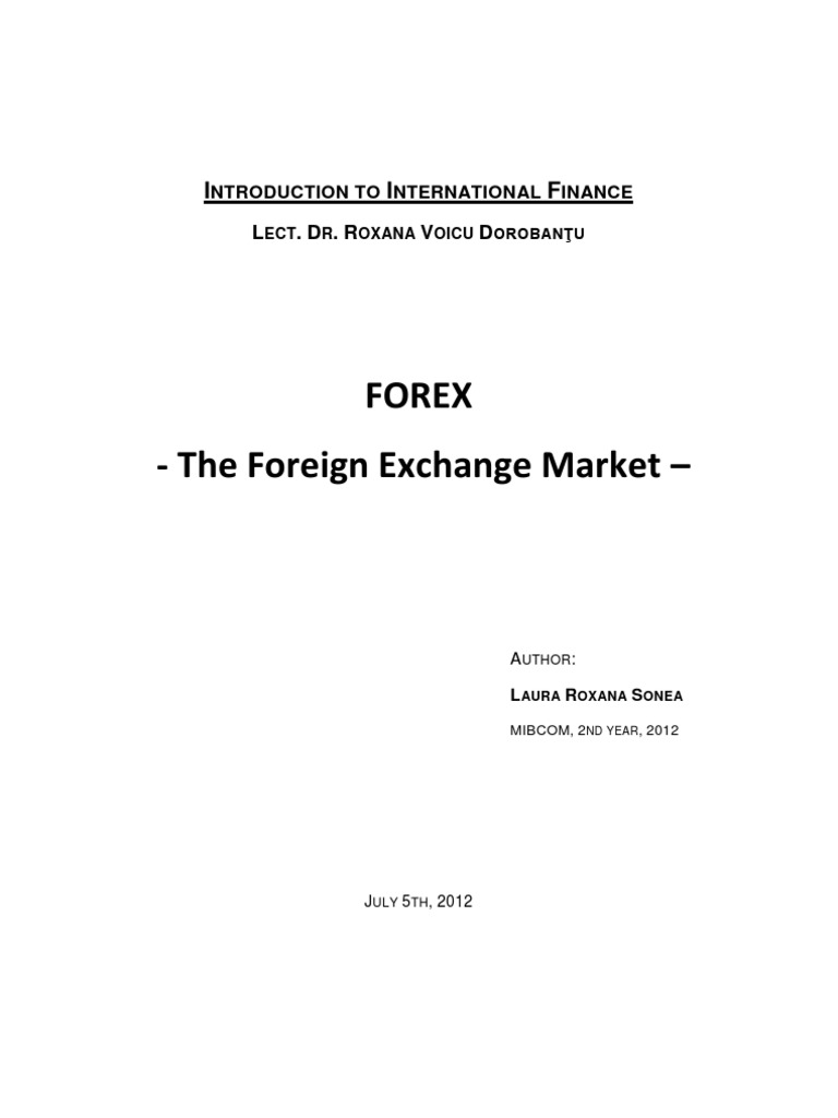 An Introduction to the Foreign Exchange Market: Fundamental Aspects ...