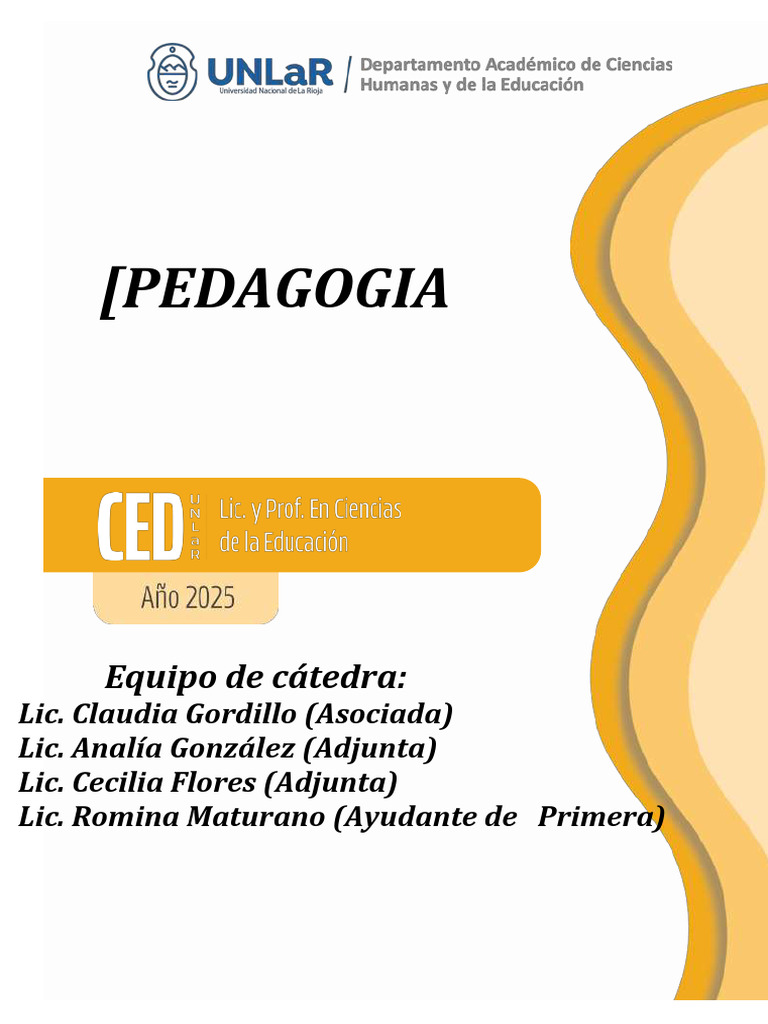 MÓDULO PEDAGOGÍA - UNIDAD N°1 - 2025 | PDF | Pedagogía | Aprendizaje