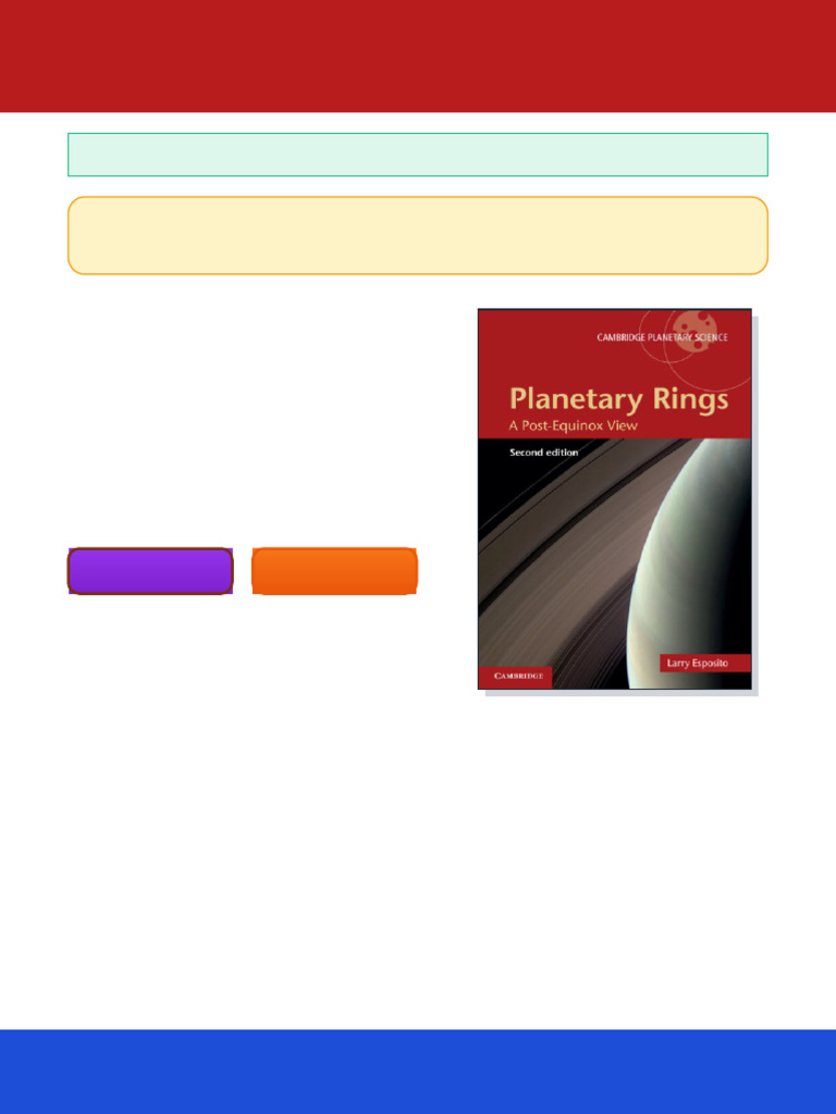 Planetary rings a post equinox view Esposito latest ebook pdf 2025 ...