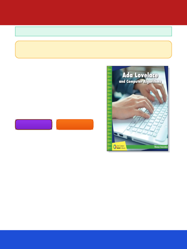 Ada Lovelace and Computer Algorithms Ellen Labrecque complete full ebook | PDF