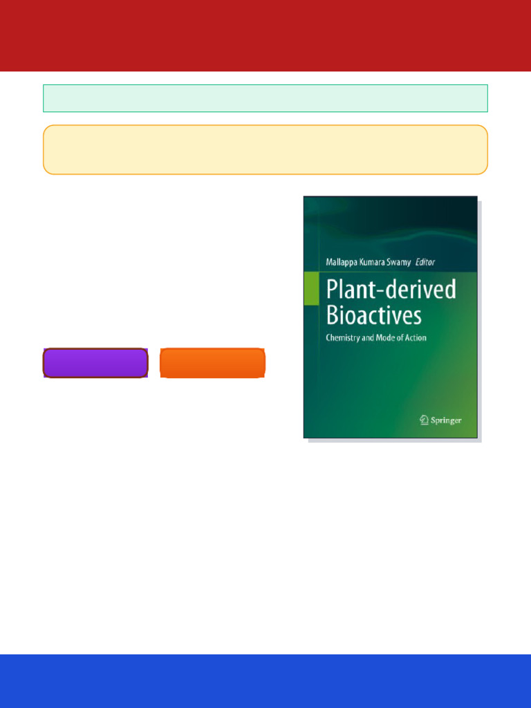 Plant-Derived Bioactives: Chemistry and Mode of Action Mallappa Kumara ...
