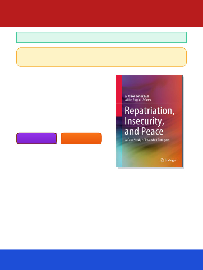 Repatriation Insecurity and Peace A Case Study of Rwandan Refugees ...