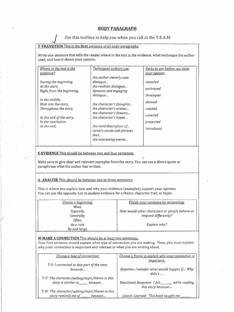 Body Paragraph | PDF