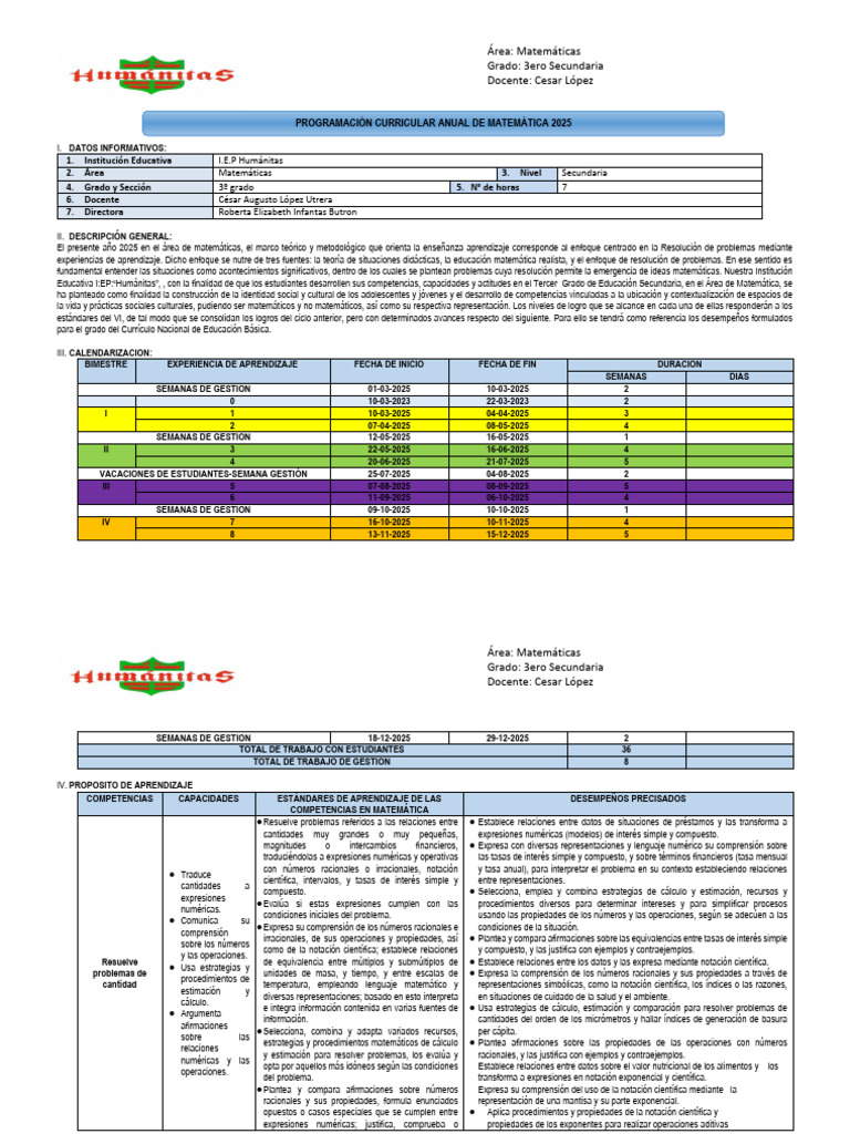 Pca 3 Grado Matematica 2025 | PDF | Ecuaciones | Linealidad