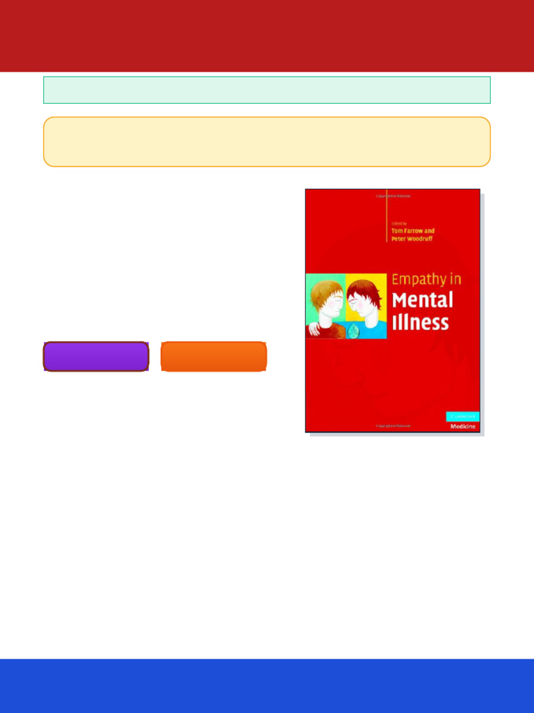 Empathy in Mental Illness 1st Edition Tom F. D. Farrow Ebook Corrected ...