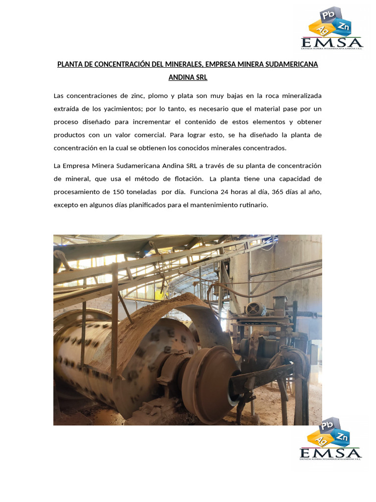 Proceso de Flotacion EMSA | PDF | Sulfuro | Zinc
