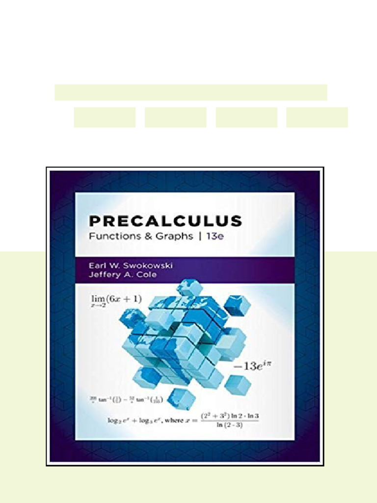 (Original PDF) Precalculus: Functions and Graphs 13th Edition Full Chapters Included | PDF ...