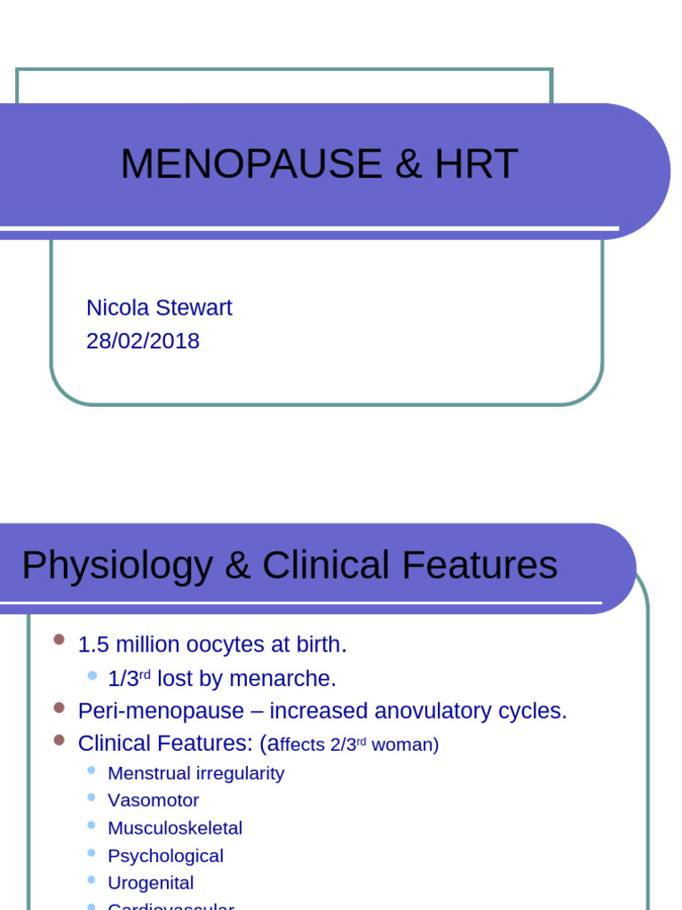 Menopause Management and HRT Insights | PDF | Menopause | Hormone ...