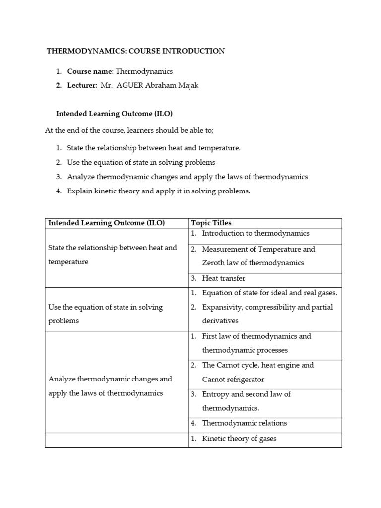 Thermodynamics Lecture Notes | PDF | Temperature | Thermodynamics
