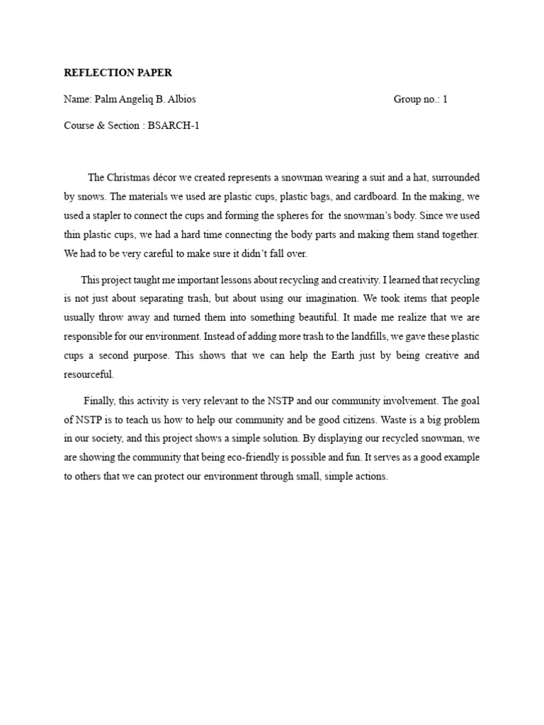 Reflection Paper | PDF