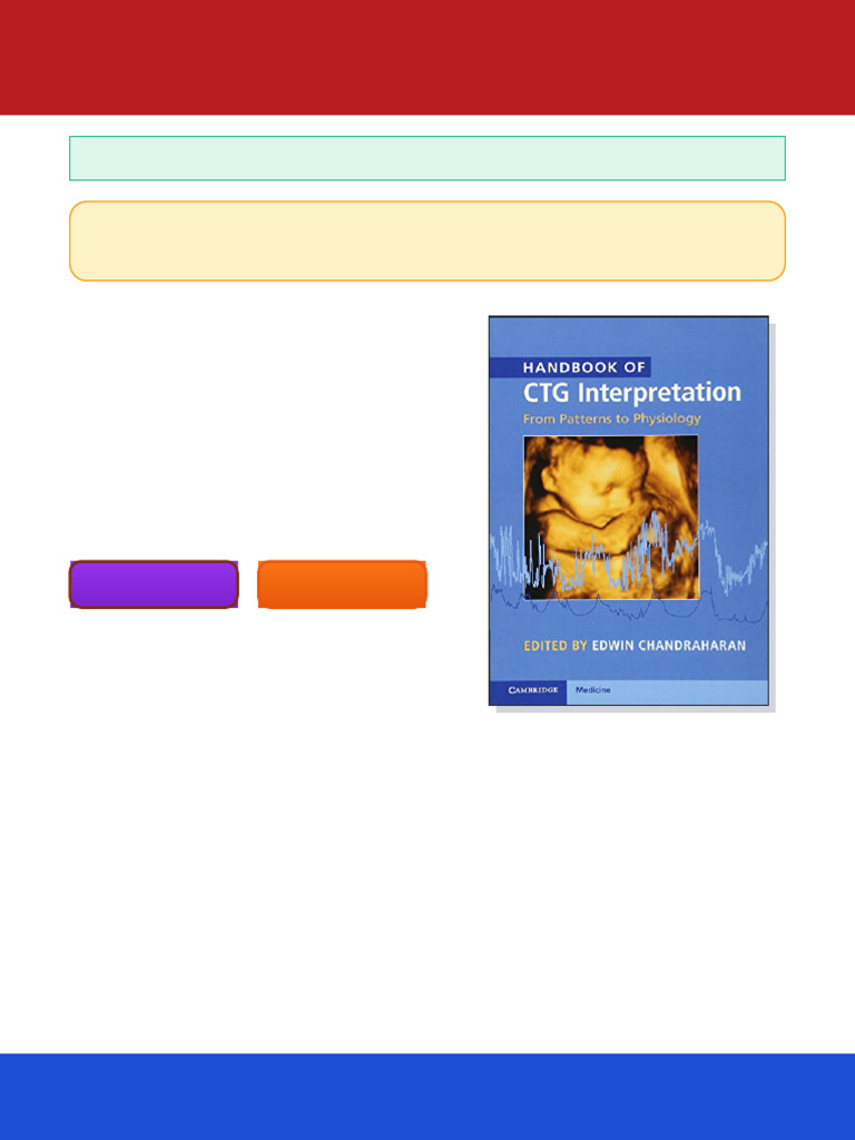 Handbook of CTG Interpretation From Patterns to Physiology Edwin ...