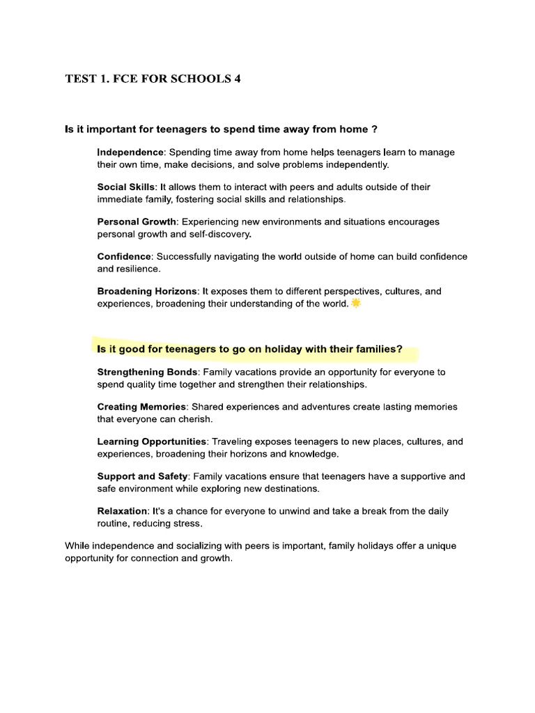 Speaking Test1 Book 4 | PDF
