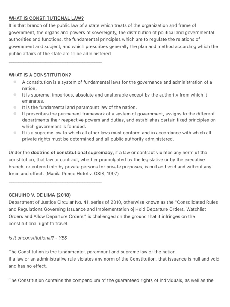 Constitutional Law I - Notes | PDF | Constitutional Amendment ...