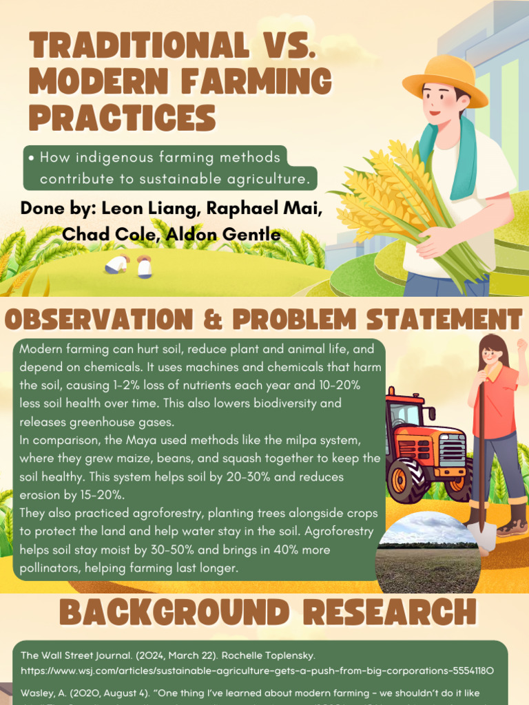 Traditional vs. Modern Farming Practices | PDF | Agriculture | Soil