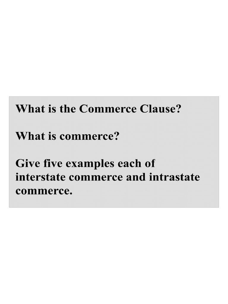 Commerce Clause Activity | PDF