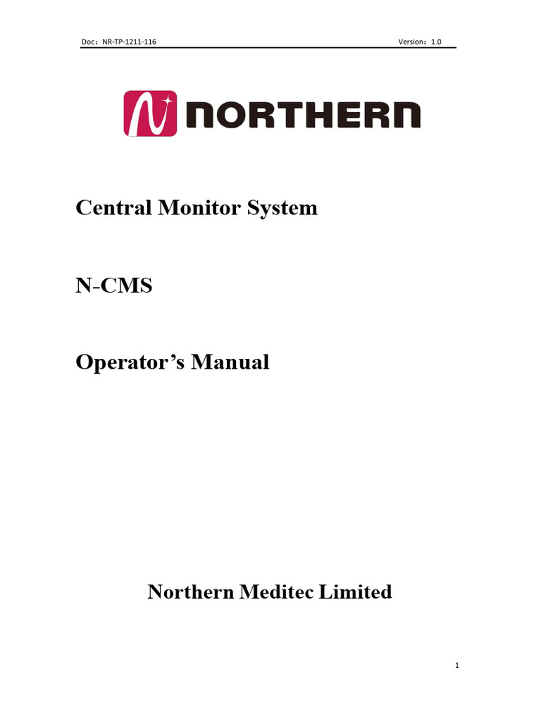 Central Monitor System Operator Manual | PDF | Monitoring (Medicine ...
